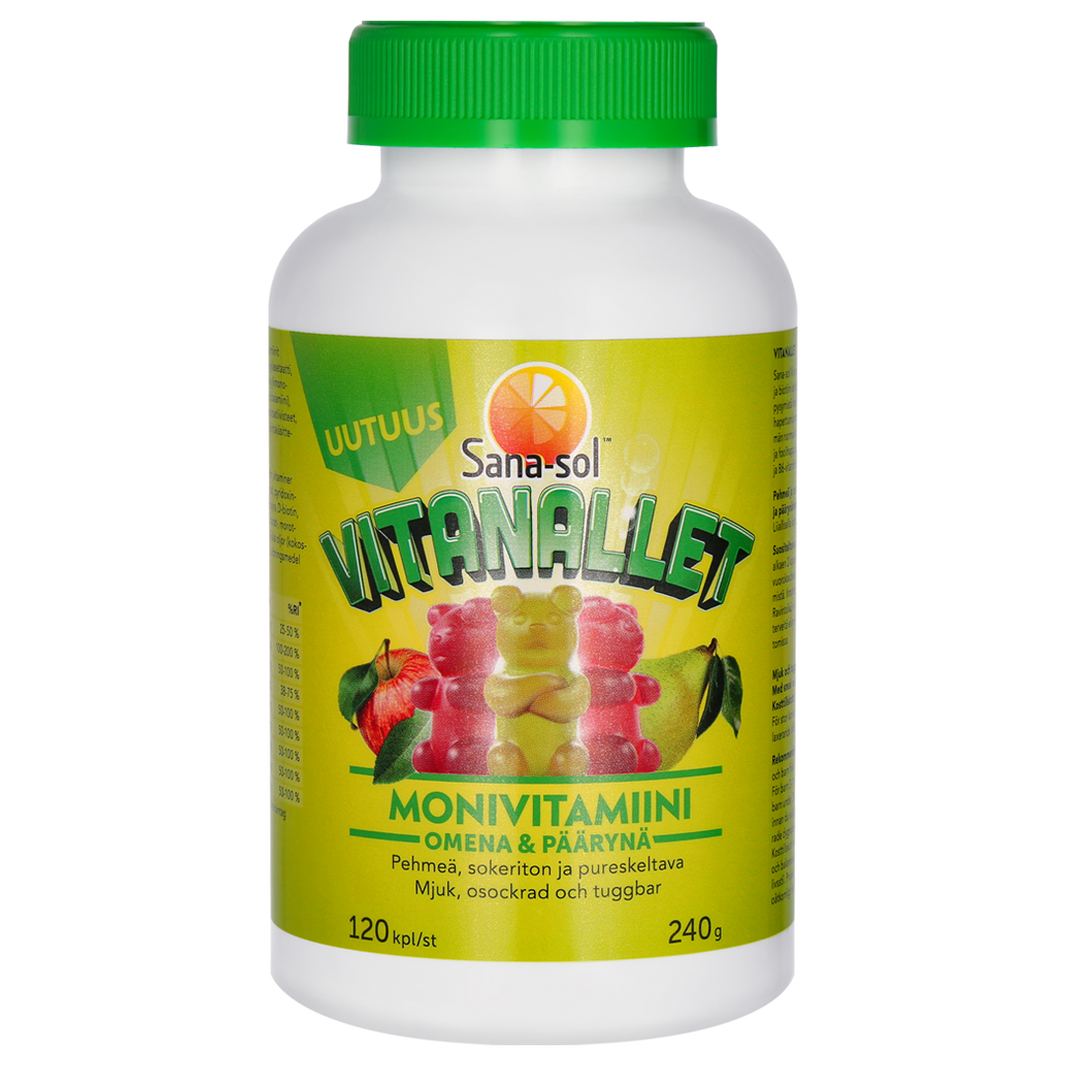 Vitanallet | Pehmeän pureskeltavat vitamiinit | Sana-sol